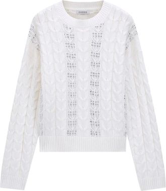 Guess Cassandra Pullover - Femme - Pulls - Blanc - Taille: 36 FR