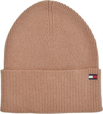 Tommy Hilfiger Strickmütze Mütze Cotton Cashmere Beanie Baumwolle Kaschmir Camel One Size