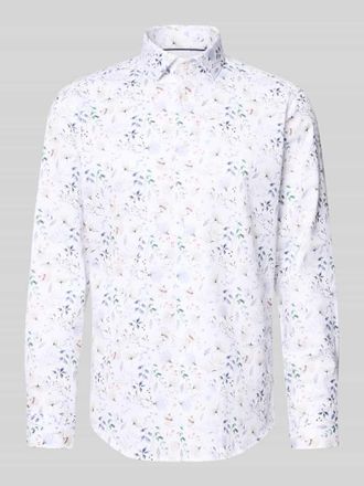 Christian Berg Regular Fit Business-Hemd mit floralem Muster und Haifischkragen
