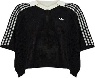adidas Femme, Tops, Noir, Taille: 44 FR Polo Crochet Tricot&eacute;