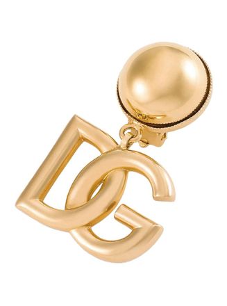 Dolce & Gabbana Womens Clip Earrings Pop Pendant Metallic Brass