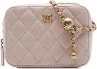 Chanel Pre-owned Sac bandouli&egrave;re matelass&eacute; en cuir dagneau - Femme - Pre-owned - Beige - Taille: ONE Size