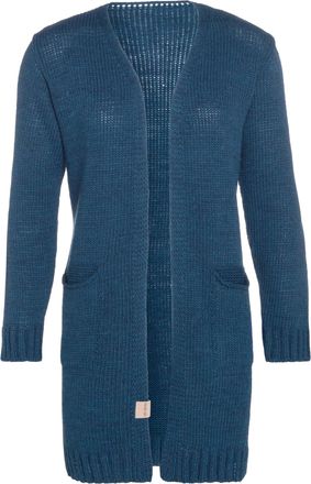 Knit Factory Ruby Strickjacke - Lange Damen Strickjacke mit Taschen - Cardigan mit Wolle und Alpaka-Wolle - Hochwertige Qualit&auml;t - Petrol - 36/38