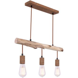Globo Lighting H&auml;ngeleuchte - Jakob - braun - holz - gro&szlig;e esstischlampe - Globo
