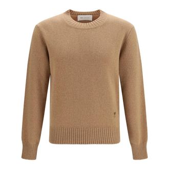 Ami Rundhals-Kaschmirpullover - - Knitwear - Herren - Braun - L