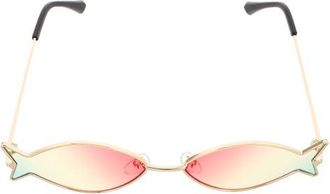 Yardwe Lunettes de Soleil Originales Forme Poisson pour Femmes Accessoires Festifs Luau Hawaïens Lunettes de Plage UV Protection pour Fête Photobooth