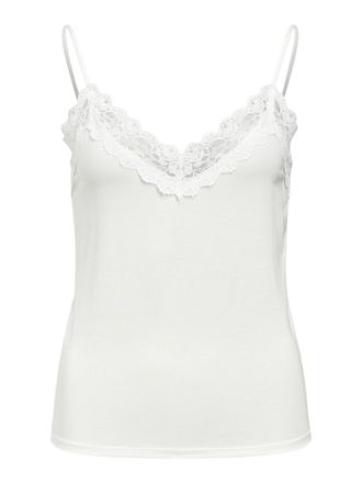 Object NOS Damen Objleena New Lace Singlet NOOS Top, per Pack Wei&szlig; (White White), Large (Herstellergr&ouml;&szlig;e: L/XL)