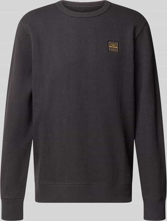 PME Legend Regular Fit Sweatshirt aus Baumwoll-Mix mit Label-Detail