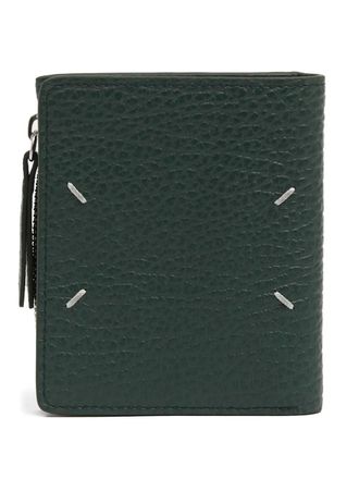 Maison Margiela portefeuille en cuir grain&eacute; &agrave; rabat - Vert