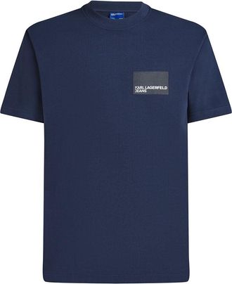 Karl Lagerfeld Regular Short Sleeves Box Logo Tee, Black Iris, S