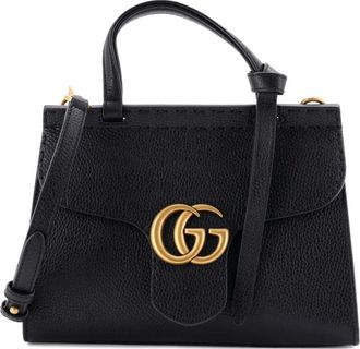 Gucci GG Marmont Top Handle Bag Leather Mini satchel - Schwarz