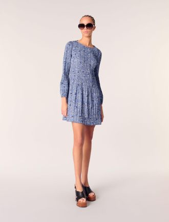 Maje Plissiertes Kleid Mit Print - Bleu Bandana Print - Gr&ouml;&szlig;e 36 - Maje