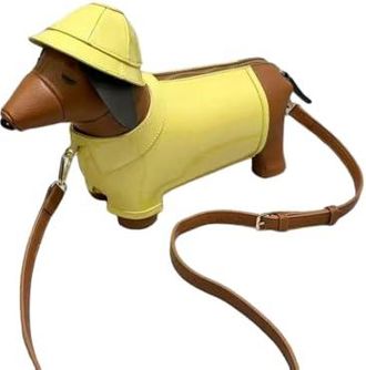 Generic NYSDM Sac &agrave; main en cuir pour femme en forme de chien mignon pour soir&eacute;e, jaune