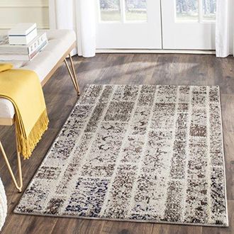 Safavieh Tapis Boho Pour Salon, Salle à manger, Chambre à coucher - Monaco Collection, Tapis à poil court, Beige et Multi, 91 X 152 cm