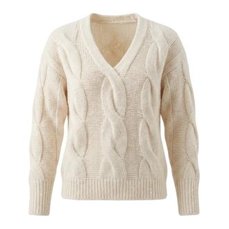 Roberto Collina Zopfmuster V-Ausschnitt Pullover - - Knitwear - Damen - Beige - M