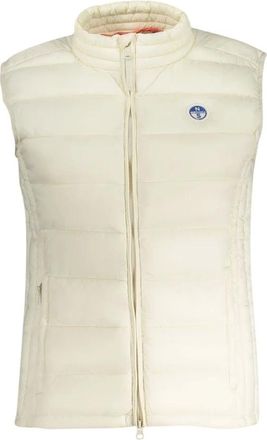 North Sails Femme, Vestes, Beige, Taille: 42 FR Veste Blanche sans Manches en Polyamide avec Poches
