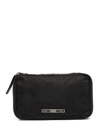 Gianfranco Ferre pochette zippée à plaque logo - Noir