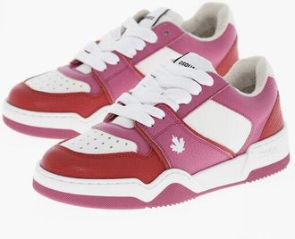 Dsquared2 Hammered Leather Low-Top Sneakers SPIKER size 38