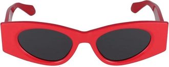 Alaia Femme, Accessoires, Rouge, Taille: 52 MM Lunettes de Soleil Rouge Gris Mod&egrave;le &Eacute;l&eacute;gant