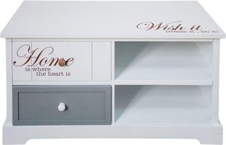 bhp Kommode Schriftzug 2 Schubladen weiß 2 Ablagefächer Wohn Schlaf Zimmer Schrank