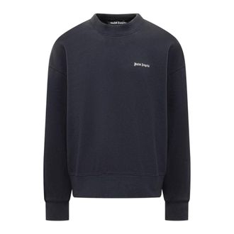 Palm Angels Back Logo Crewneck Sweatshirt - - Sweatshirts & Hoodies - Herren - Blau - XL