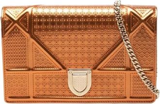 Dior Pre-owned Diorama Wallet on Chain - Femme - Pre-owned - Orange - Taille: ONE Size