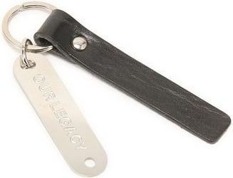 Our Legacy Porte-cl&eacute; plaque m&eacute;tallique grav&eacute;e en cuir m&eacute;lang&eacute;