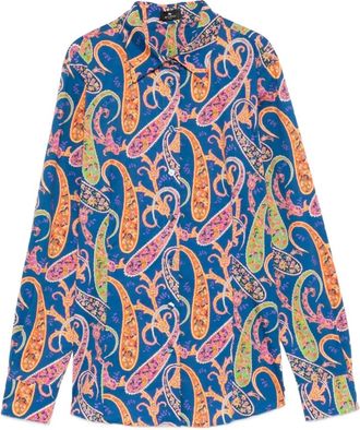 Etro Femme, Blouses et Chemises, Multicolore, Taille: 44 FR Chemise en coton stretch avec motif cachemire feuillu