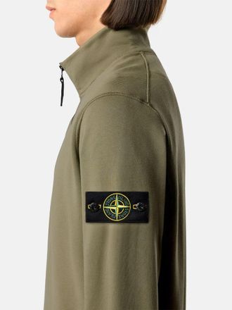 Stone Island Half-Zip Cotton Sweatshirt - Khaki