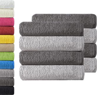 NatureMark NM-HT0701 8-er Spar-Pack Frottier Handtücher, 50 x 100 cm, 100% Baumwolle (Silber/Anthrazit)