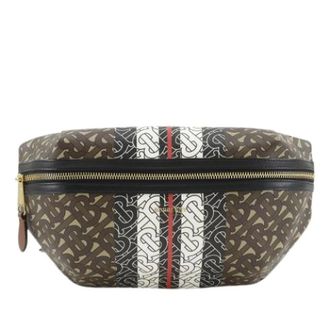 Burberry Sac banane Pre-owned en toile - Femme - Pre-owned - Brun - Taille: ONE Size