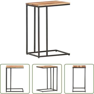 vidaXL C-Form - Beistelltisch 35x45x65 cm Massivholz
