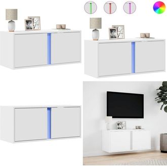 vidaXL Vidaxl - TV-Wandschrank mit LED-Beleuchtung Wei&szlig; 80x31x35 cm