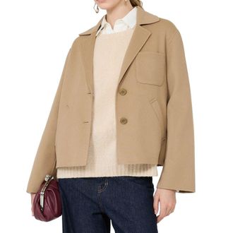 Max Mara Wool-Blend Cropped Blazer - Beige
