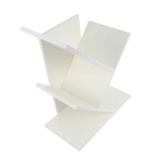 DOITOOL Baumförmiges Bücherregal aus MDF Dreistöckiges Platzsparendes Tischregal in Elfenbeinweiß Stabiler Schreibtisch Organizer für Bücher und Ablagen Geeig