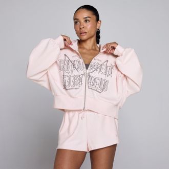 MyProtein Sweat &agrave; capuche zipp&eacute; lifestyle Lift Graphic MP femme - Rose p&acirc;le - M