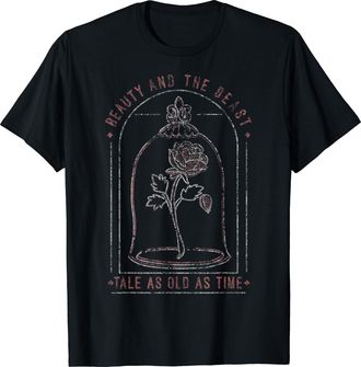 Disney Beauty And The Beast Rose Tale As Old As Time Text T-Shirt