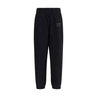 Alexander Wang Femme, Pantalons, Noir, Taille: 38 FR Puff-Print Logo Pantalons de surv&ecirc;tement