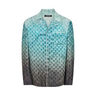 Roberto Cavalli Seidenhemd mit Monogramm - - Shirts - Herren - Blau - L