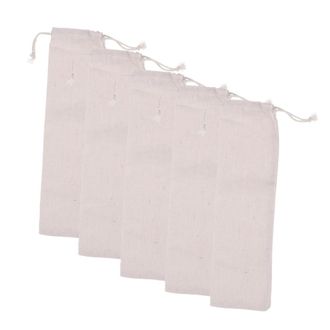 Cabilock 5st&uuml;cke Baumwoll-leinen Beutel Mit Kordelzug Wiederverwendbare Aufbewahrungstasche F&uuml;r Edelstahl Trinkhalme Und Besteck Faltbar Leicht Waschbar F&uuml;r Un