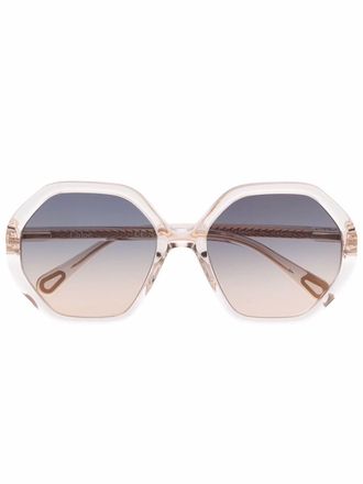 Chlo&eacute; lunettes de soleil Esther &agrave; monture oversize - Tons neutres
