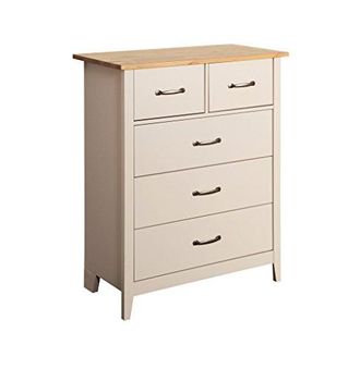 Steens Group Norfolk Kommode, 5 Schubladen, 77 x 94 x 40 cm (B/H/T), teilmassiv, grau