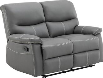 Vente-Unique Relaxsofa 2-Sitzer - Kunstleder - Grau - Canby