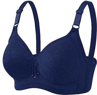 Generic Soutien-gorge push-up sans armatures confortable sans armatures pour femme - Sous-v&ecirc;tements quotidiens, bleu, 70