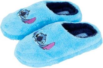 Disney Stitch Chaussons pour Femme, Semelles Antidérapantes, Cadeau Adolescents, Tailles EU 36 à 41 (Bleu, EU 36, Système Taille Chaussures EU, Adulte, Femme