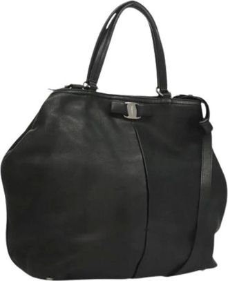 Ferragamo Pre-owned Cuir sacs-main - Femme - Pre-owned - Noir - Taille: ONE Size