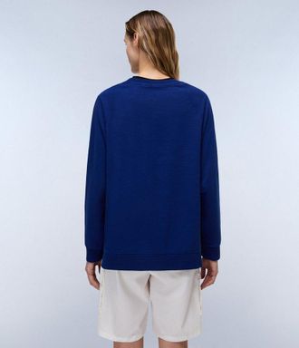 Napapijri Sweatshirt B-FETE C W BELLWETHER BLUE mit markantem Logo-Print, Langarm-Design