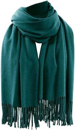 Generic &Eacute;charpe dhiver pour femme - Ch&acirc;le pashmina chaud - Doux - Tartan - Couverture &agrave; pompons en cachemire - &Eacute;charpe longue et &eacute;paisse - Cadeau pour elle - 