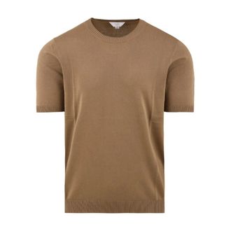 Malo Kurz&auml;rmliger Shaved Rundhals-Pullover - - Knitwear - Herren - Braun - L
