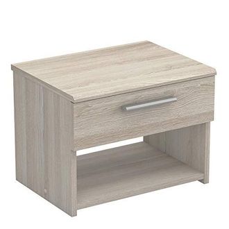 Demeyere Table de Chevet Style Contemporain - Design Sobre et Épuré - 1 Tiroir Coulissant et 1 Niche - Collection PRICY 2